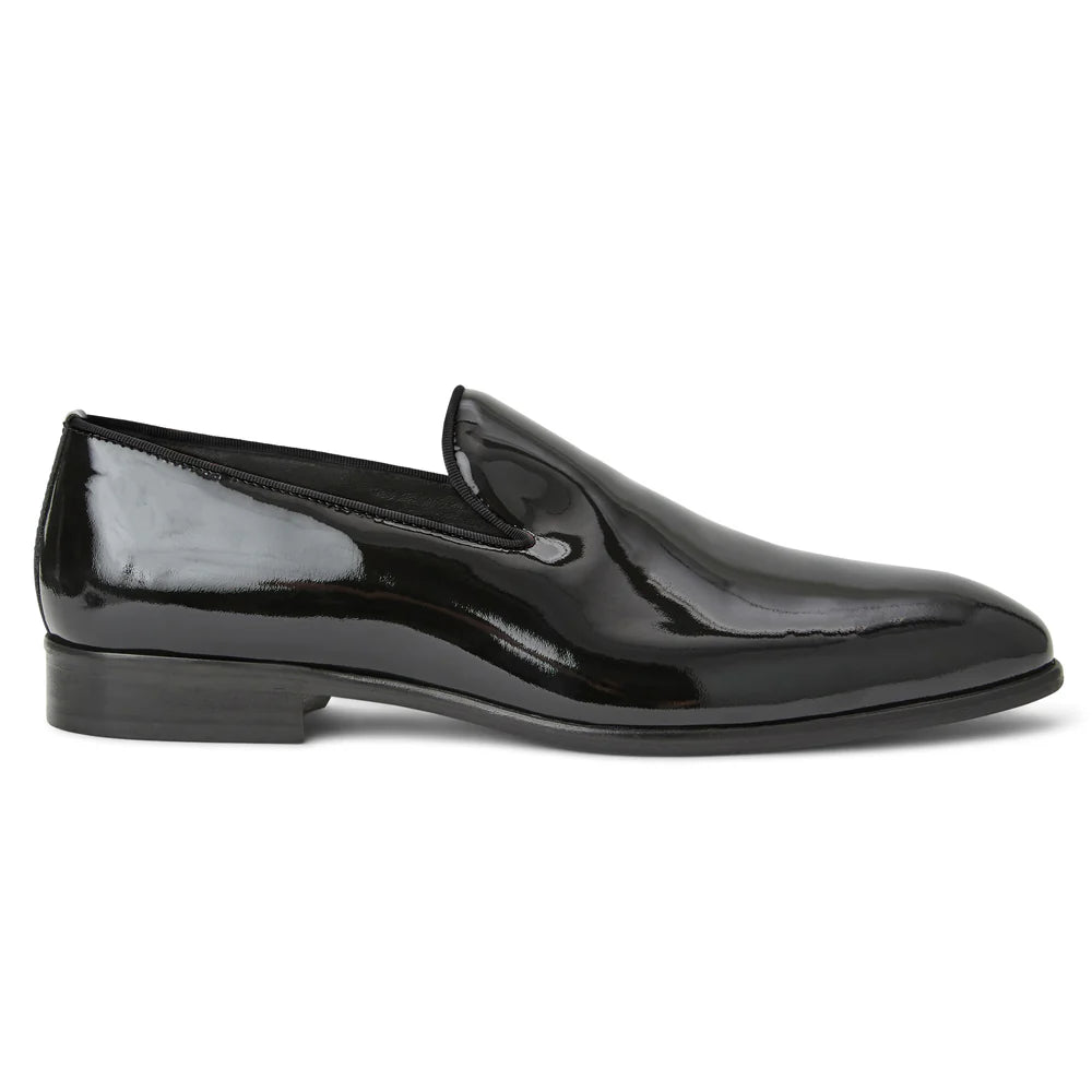 Bruno Magli Danilo A-Line Black Patent Leather Smoking Loafers | Cellini Uomo