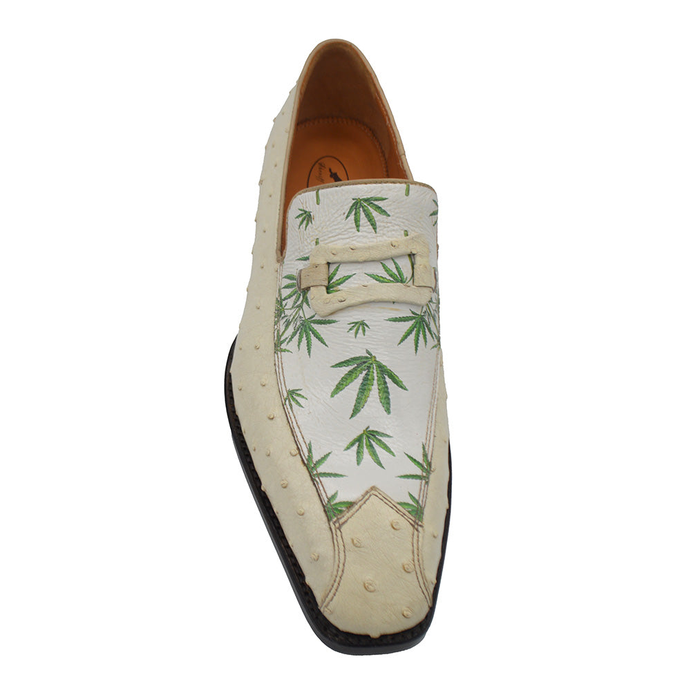 Sheriff Collection 2415-2002 Shoes Green and Beige Ostrich | Cellini Uomo