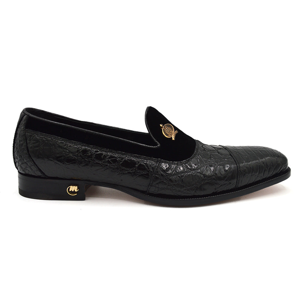 Mauri 3215 Alligator and Velvet Loafer | Cellini Uomo